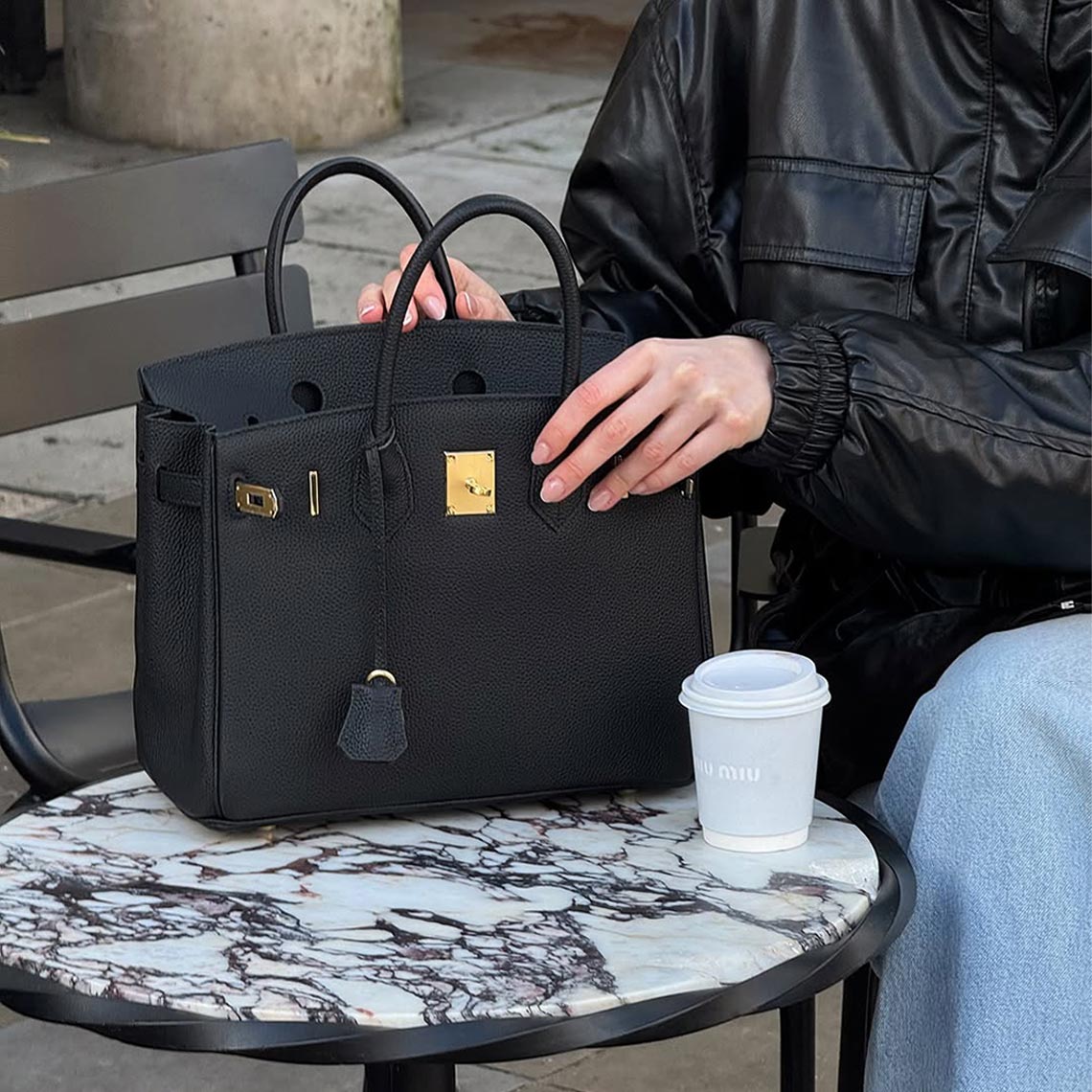 Top Grain Leather Inspired Birkin Handbag | Luxury Designer Bags ...