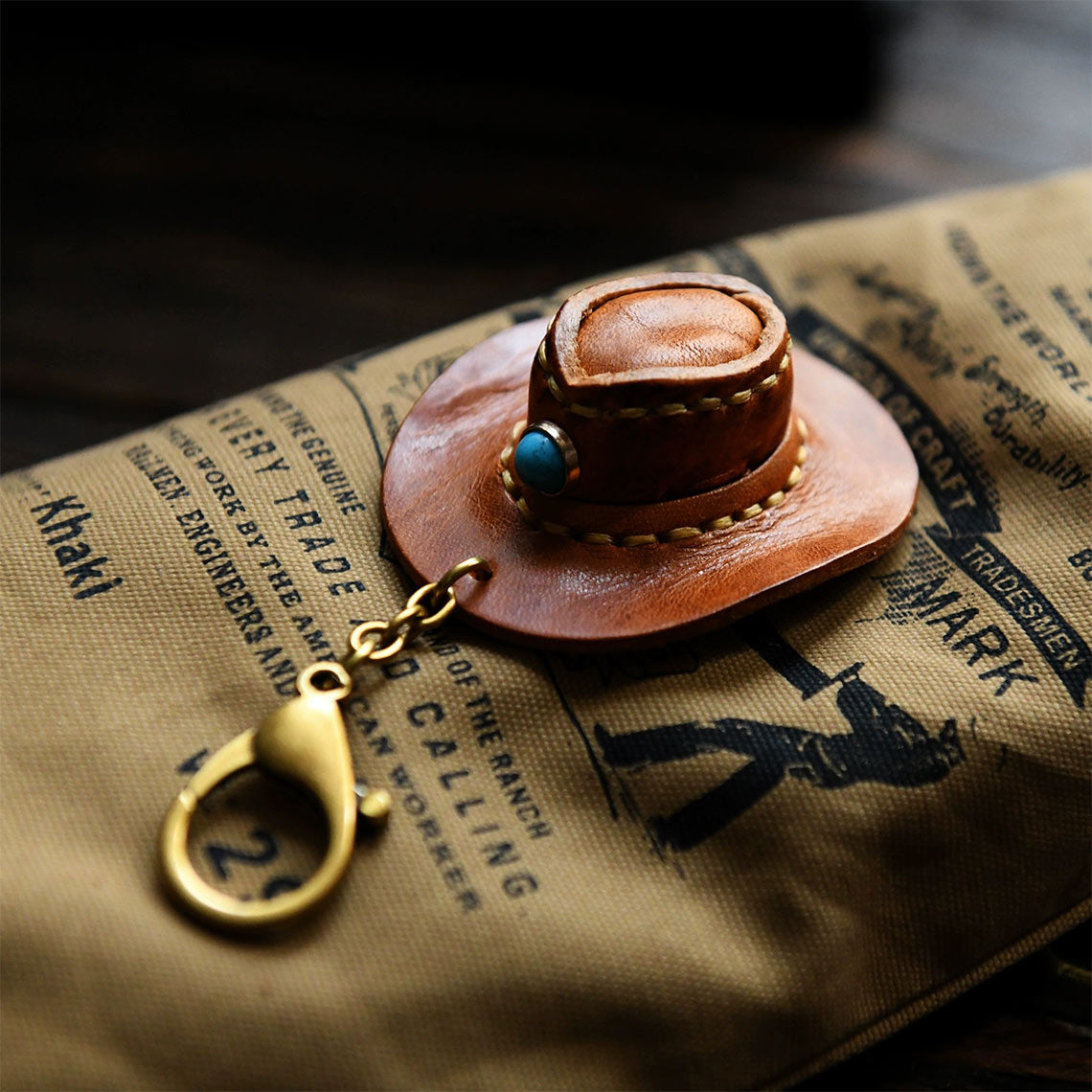 Handmade Leather Cowboy Hat Keychain – POPSEWING®