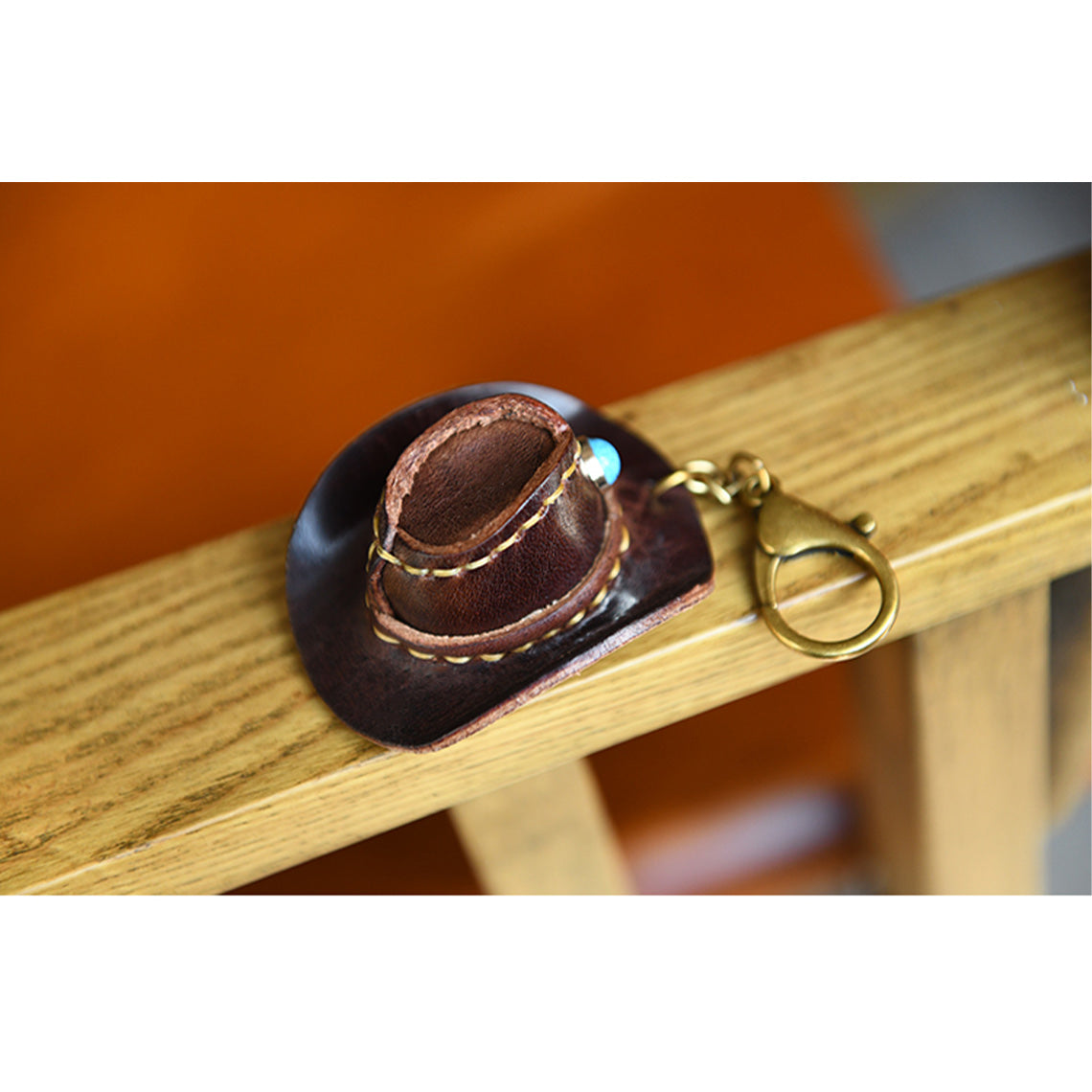 Handmade Leather Cowboy Hat Keychain – POPSEWING®