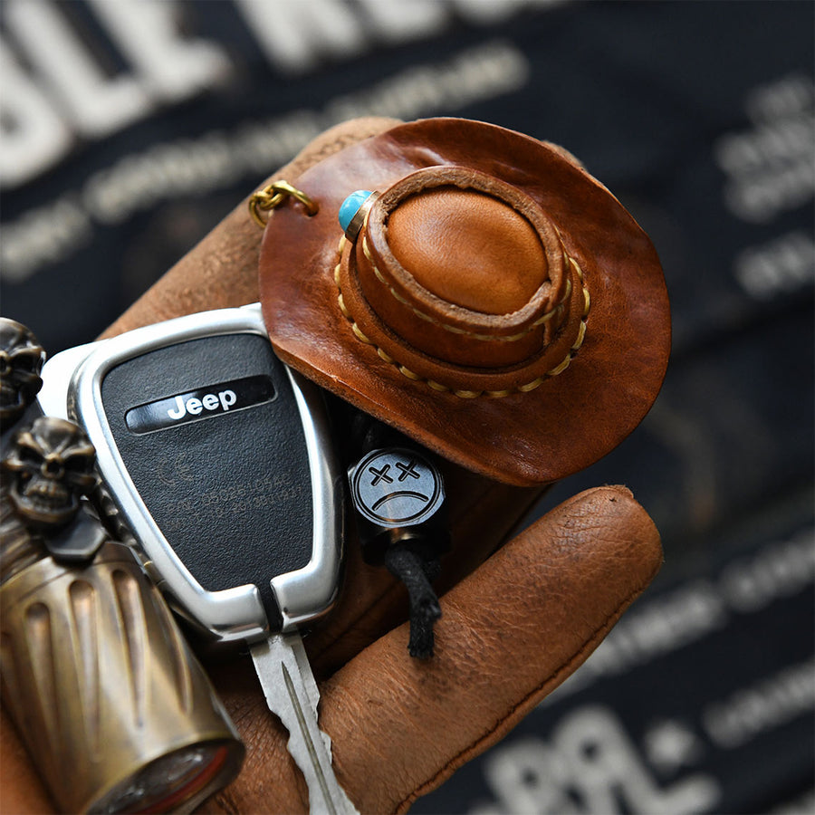 Handmade Leather Cowboy Hat Keychain – POPSEWING®