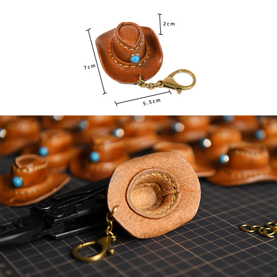 Handmade Leather Cowboy Hat Keychain – POPSEWING®
