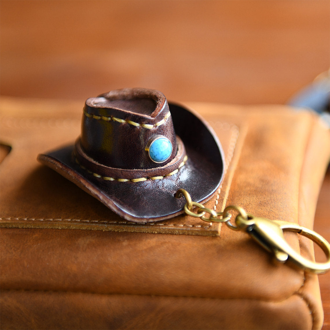 Handmade Leather Cowboy Hat Keychain – POPSEWING®