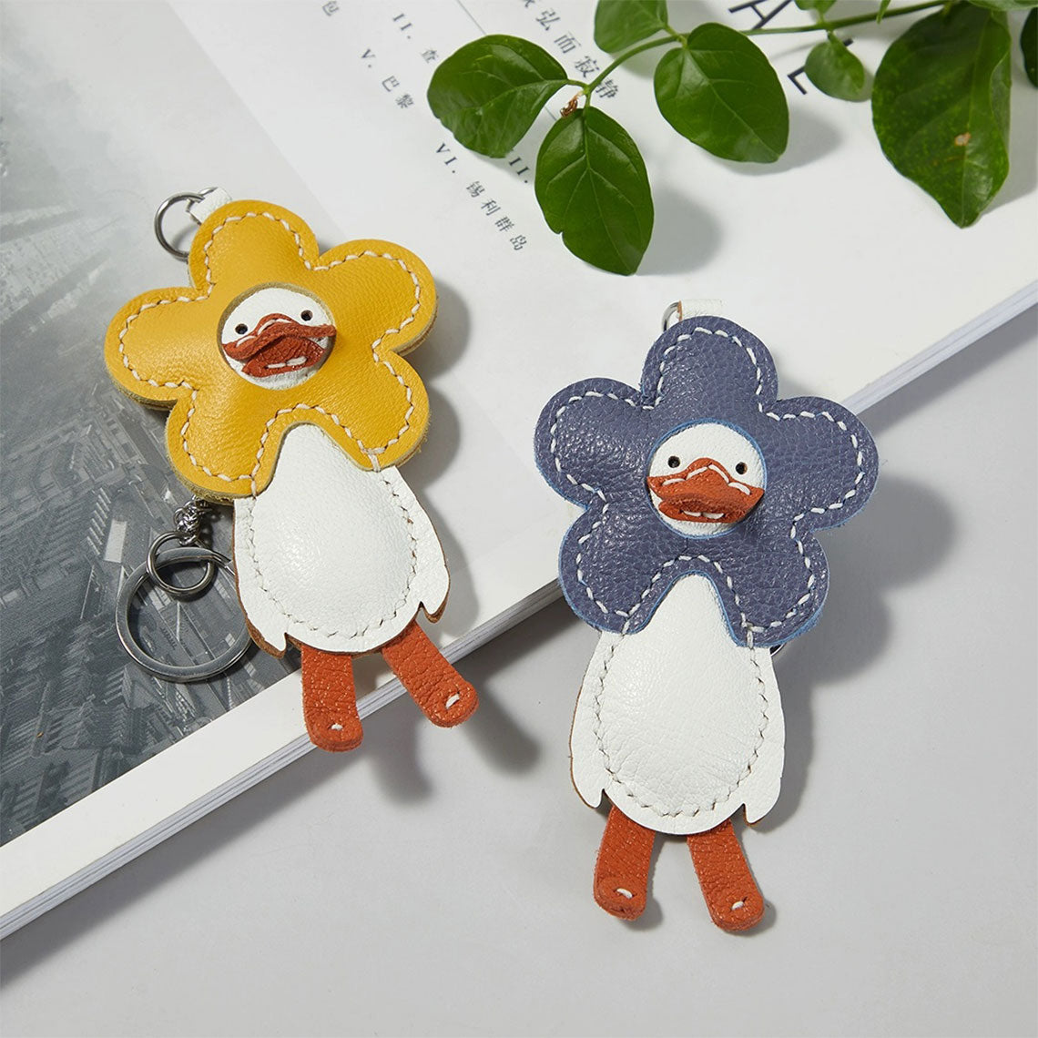 Happy Duck Leather Keychain | DIY Keychain Kits – POPSEWING®