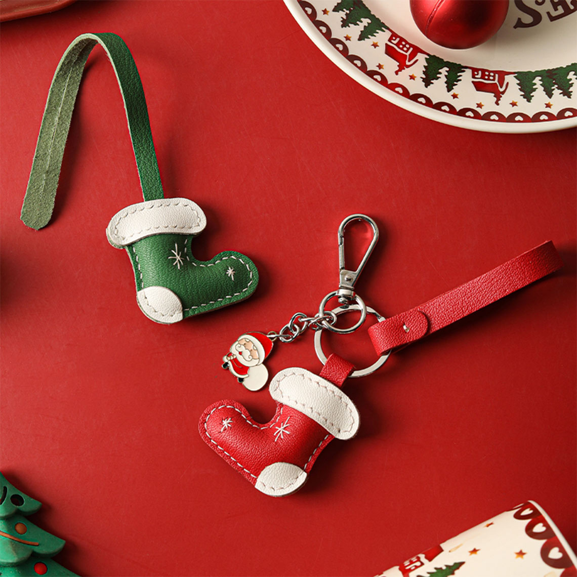 POPSEWING® Leather Christmas Sock Keychain DIY Kit
