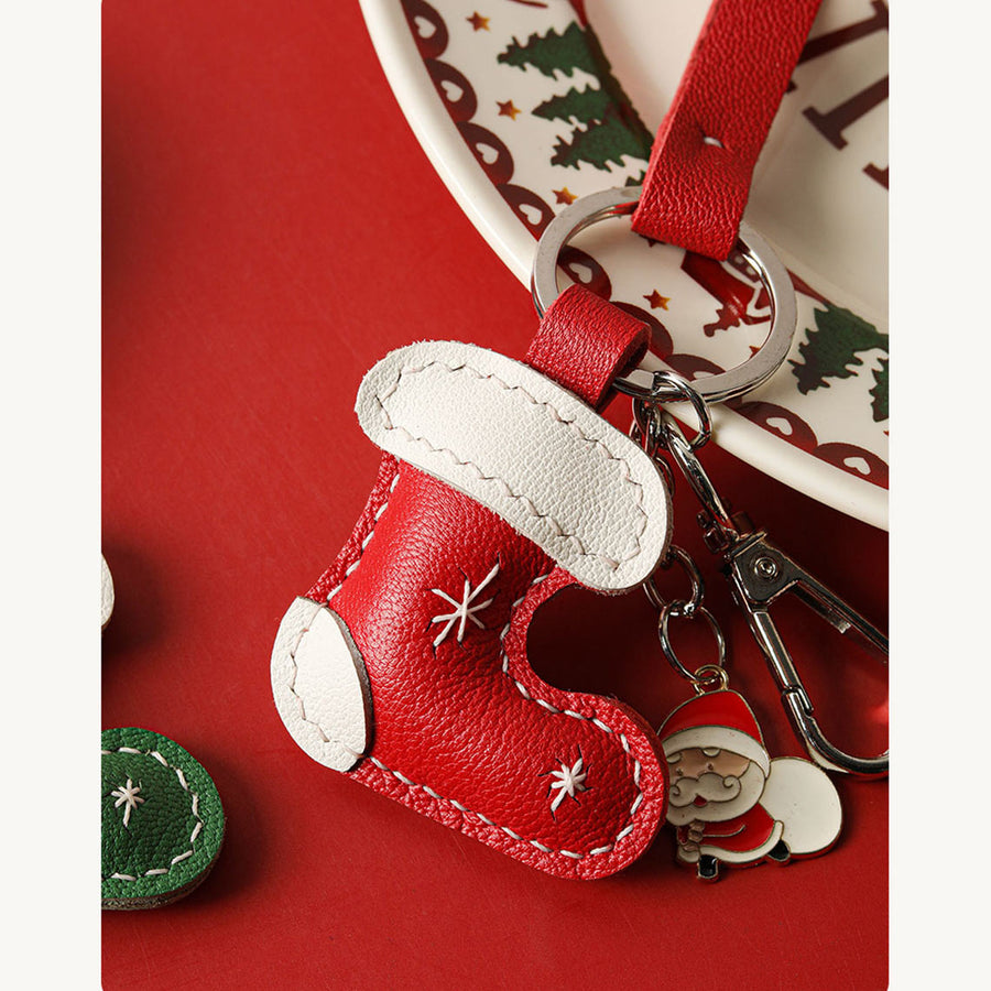 POPSEWING® Leather Christmas Sock Keychain DIY Kit
