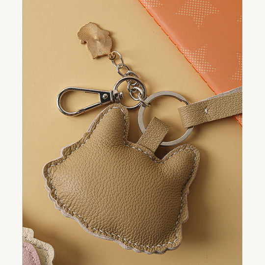 Leather Little Cat Keychain DIY Kit - POPSEWING®