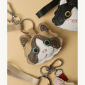 Leather Little Cat Keychain DIY Kit - POPSEWING®