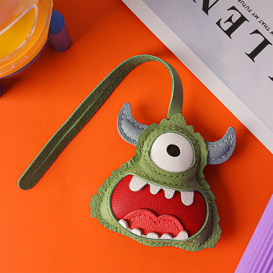 Sheep Leather Little Monster Keychain DIY Kit | Fun Leather Sewing Kit ...