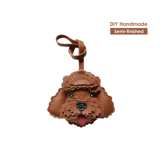Teddy Dog Poodle Keychain Charm DIY Kits | Handmade Leather Projects ...