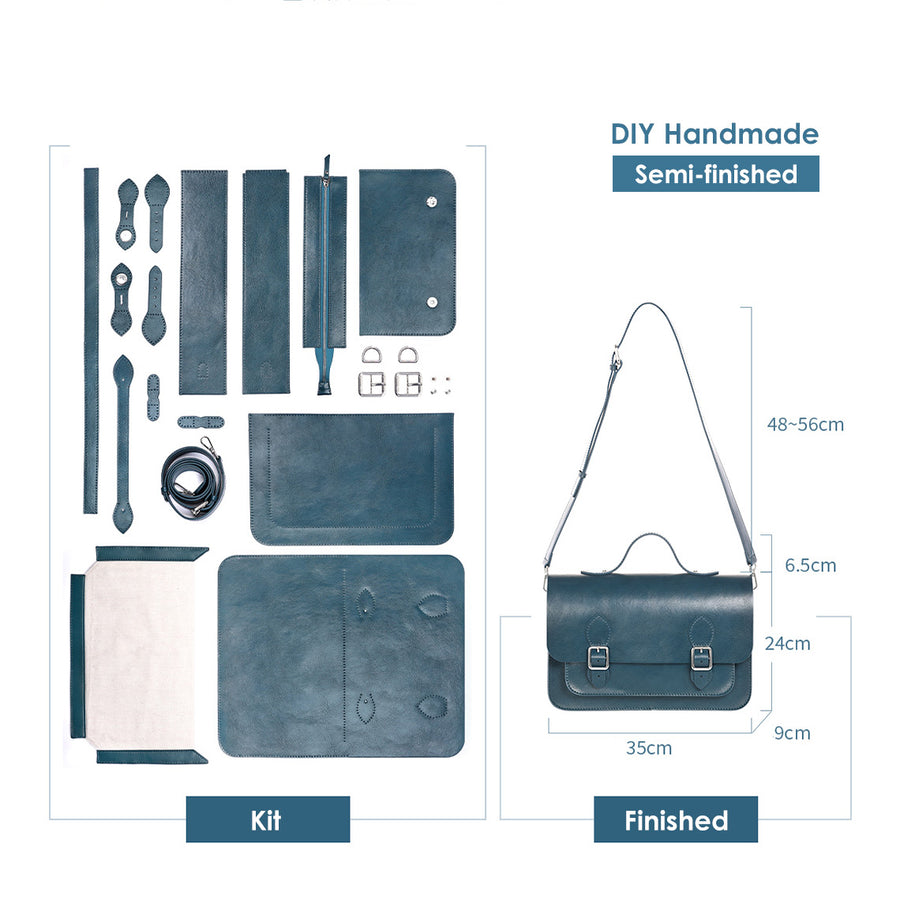 Men Messenger Satchel Bag DIY Kit | Do It Yourself Bags Leather Kits ...